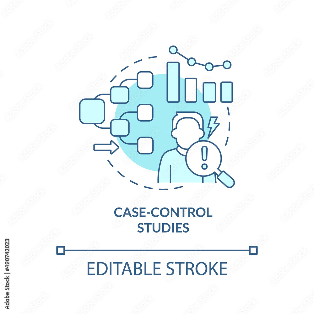 Case-control studies turquoise concept icon. Information analysing ... Case-control studies turquoise concept icon. Information analysing ...