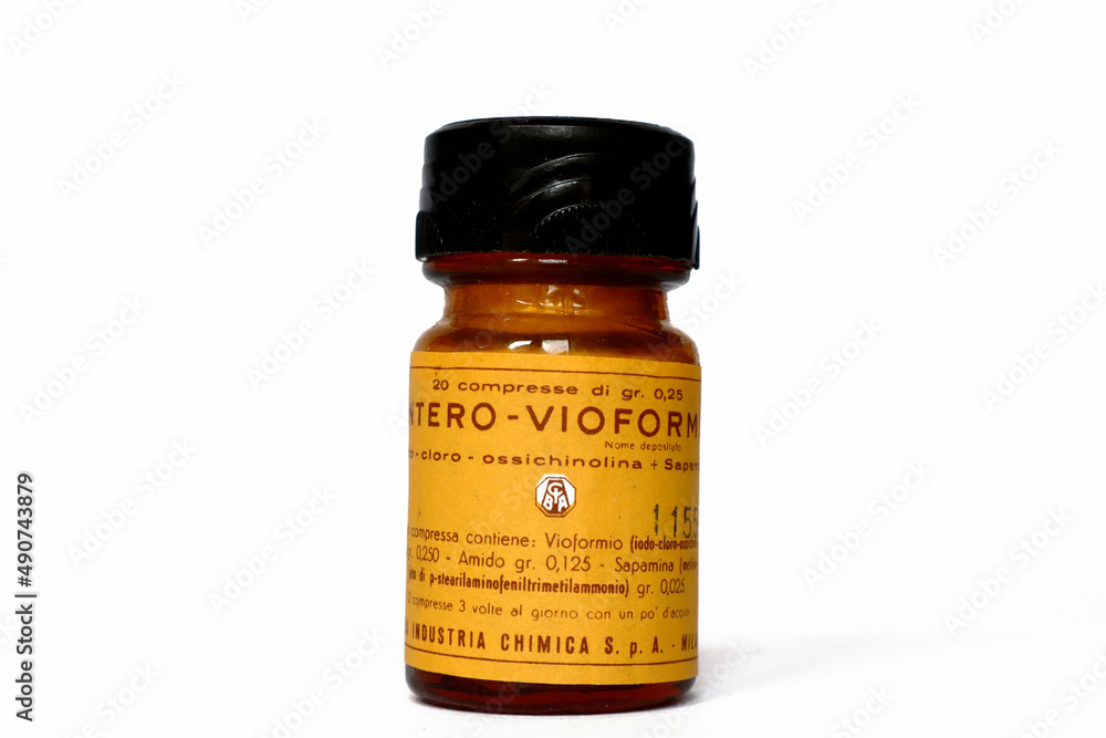Vintage 1950s ENTERO-VIOFORMIO CIBA, medicine with Vioform and Sapamine ...