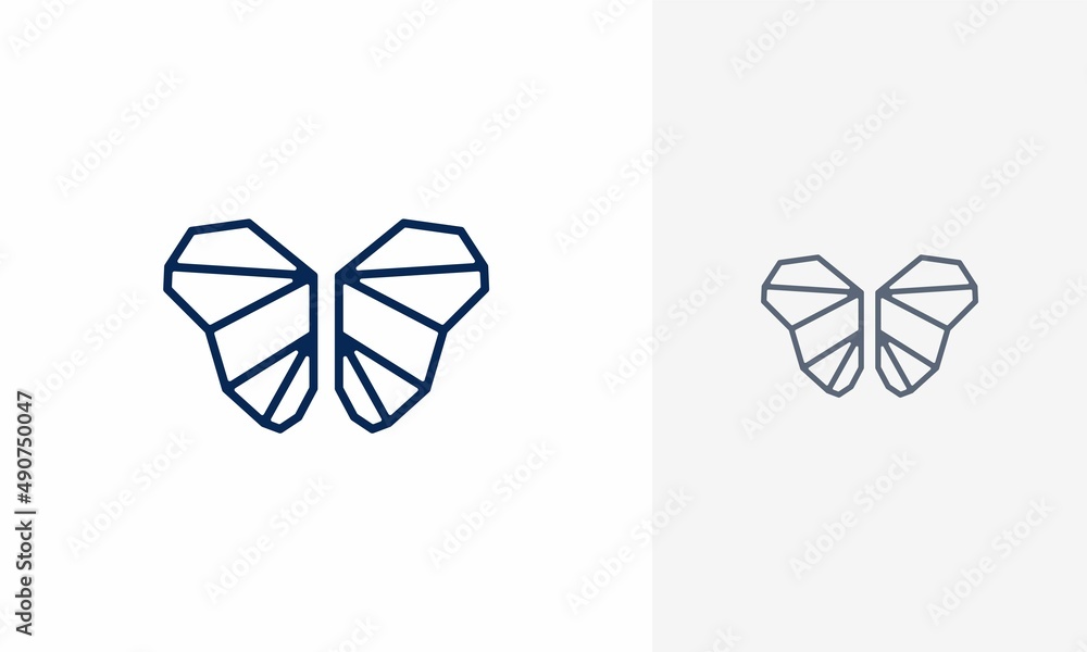 butterfly origami logo design. butterfly origami logo icon, logo design ...