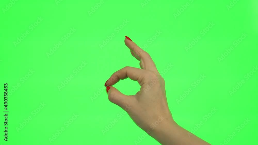 Vidéo Stock OK Gesture on Green Screen, Green Background, Alpha Channel ...