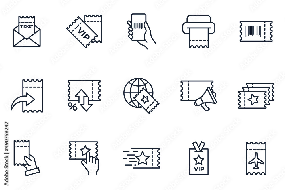 set of Tickets elements symbol template for graphic and web design ...