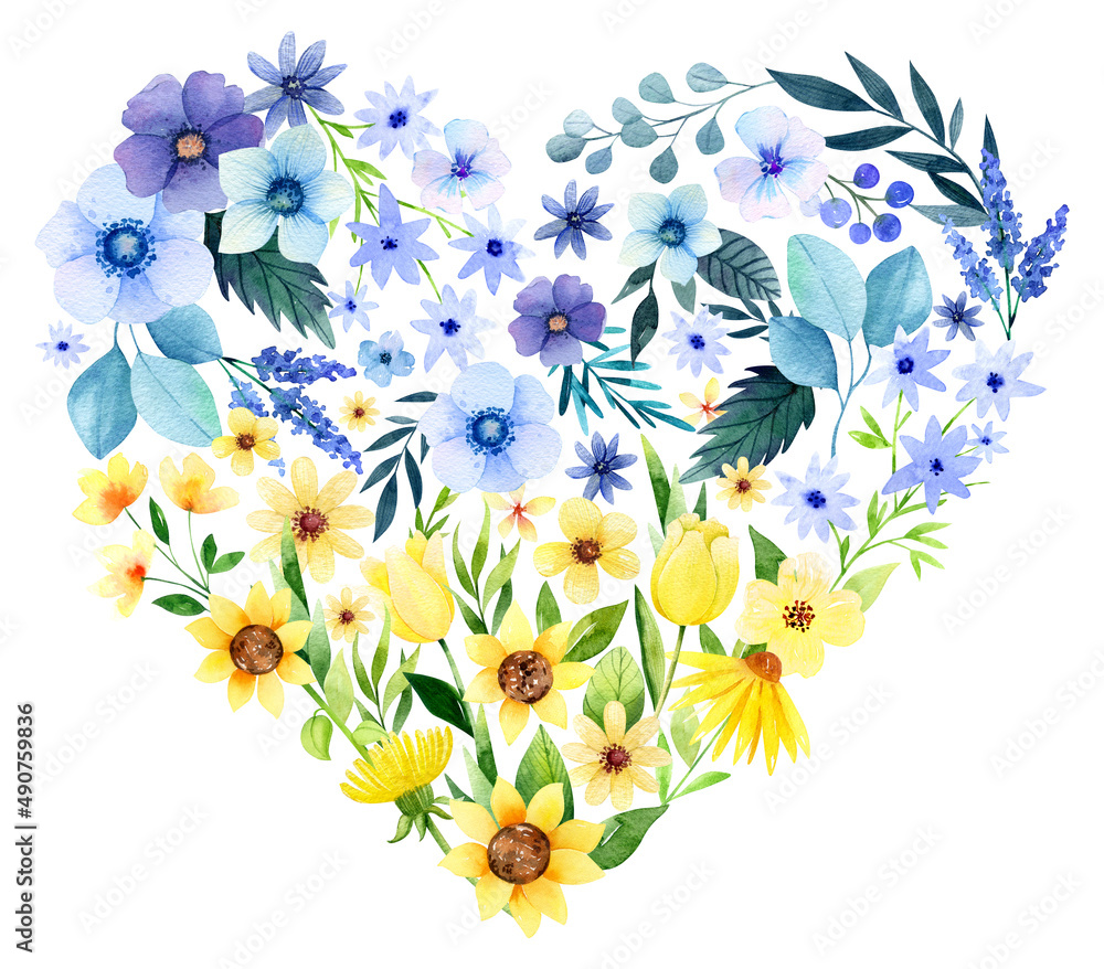 Pray for Ukraine illustration. Ukrainian national flag. Peace and ...