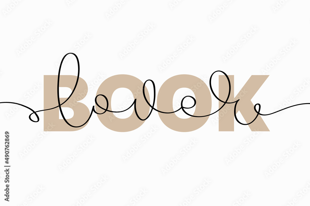 Book lover lettering. Vector illustration of creative typography with ...