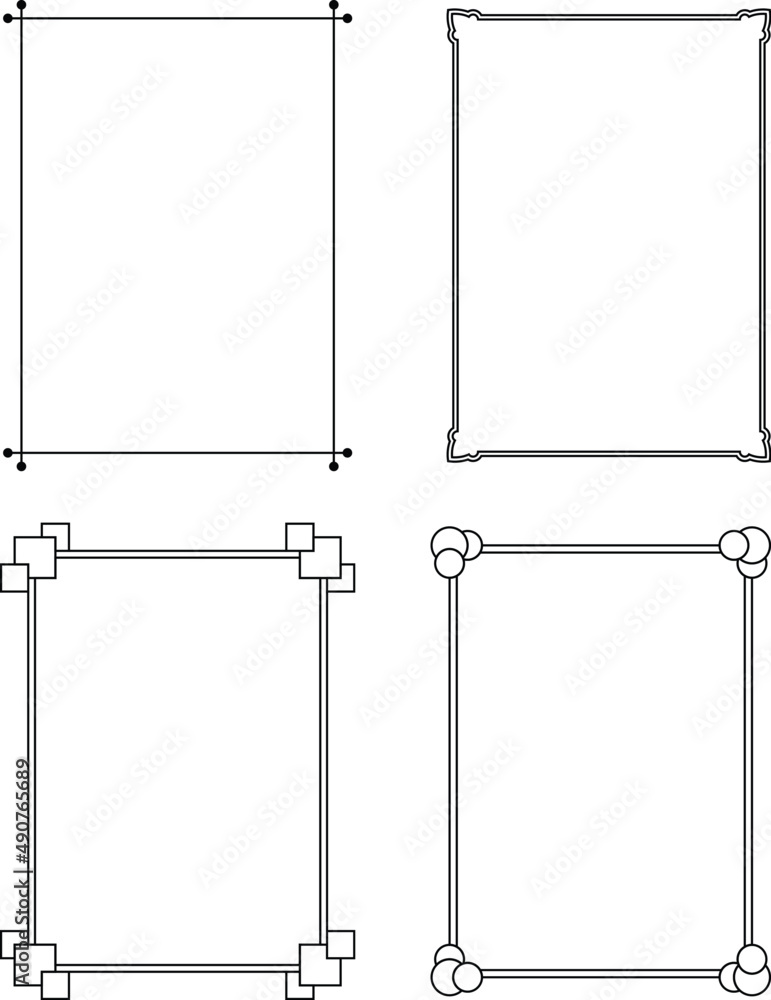 Set of frame border line page vector vintage simple Stock Vector ...