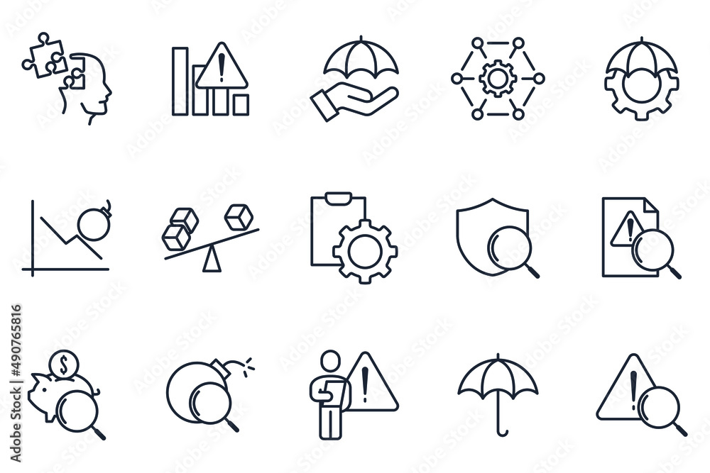 set of Risk Management elements symbol template for graphic and web ...