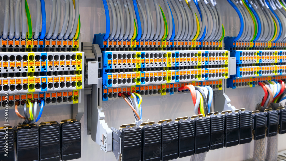 Color wires in a box of distribution of an electricity, PLC Control ...