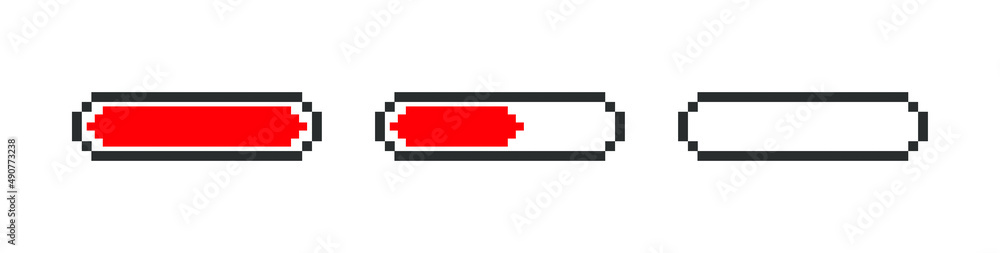 Life scale pixel 8 bit concept. Video game symbol. Stock Vector | Adobe ...