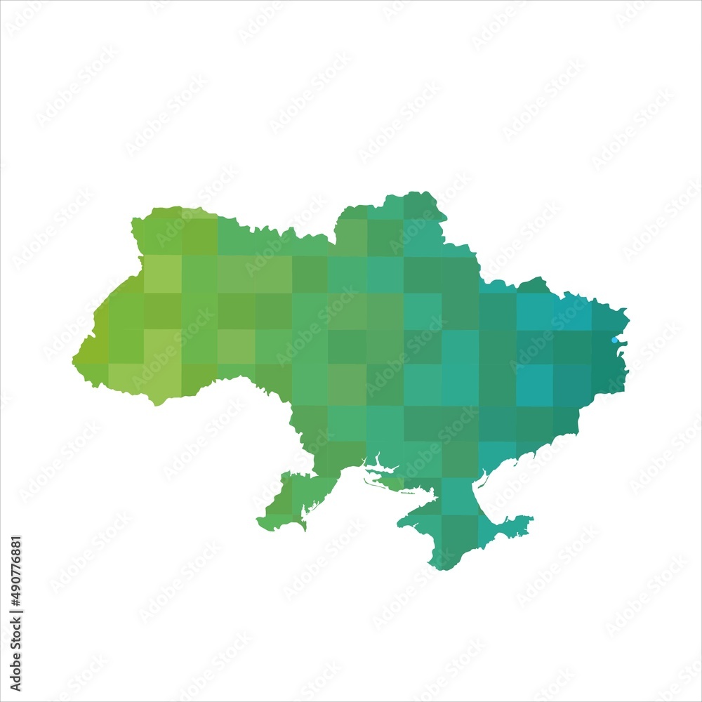 Ukraine vector isolated map with green gradient Stock Vector | Adobe Stock