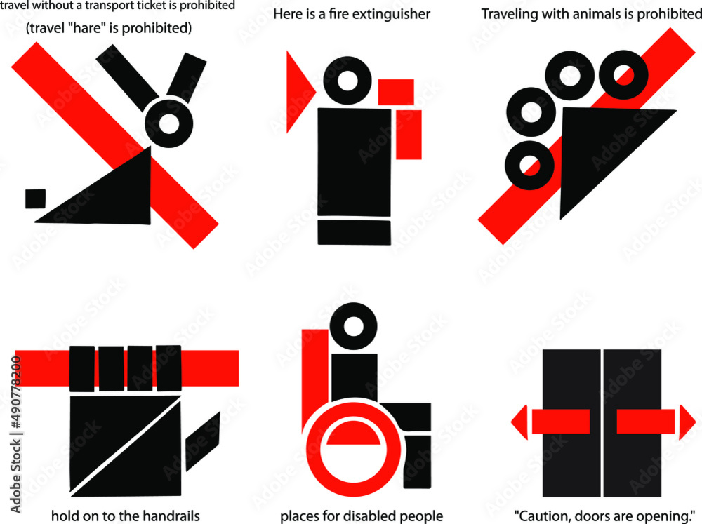 pictogram. Set of social norms. Vector elements for warning sign, wall ...