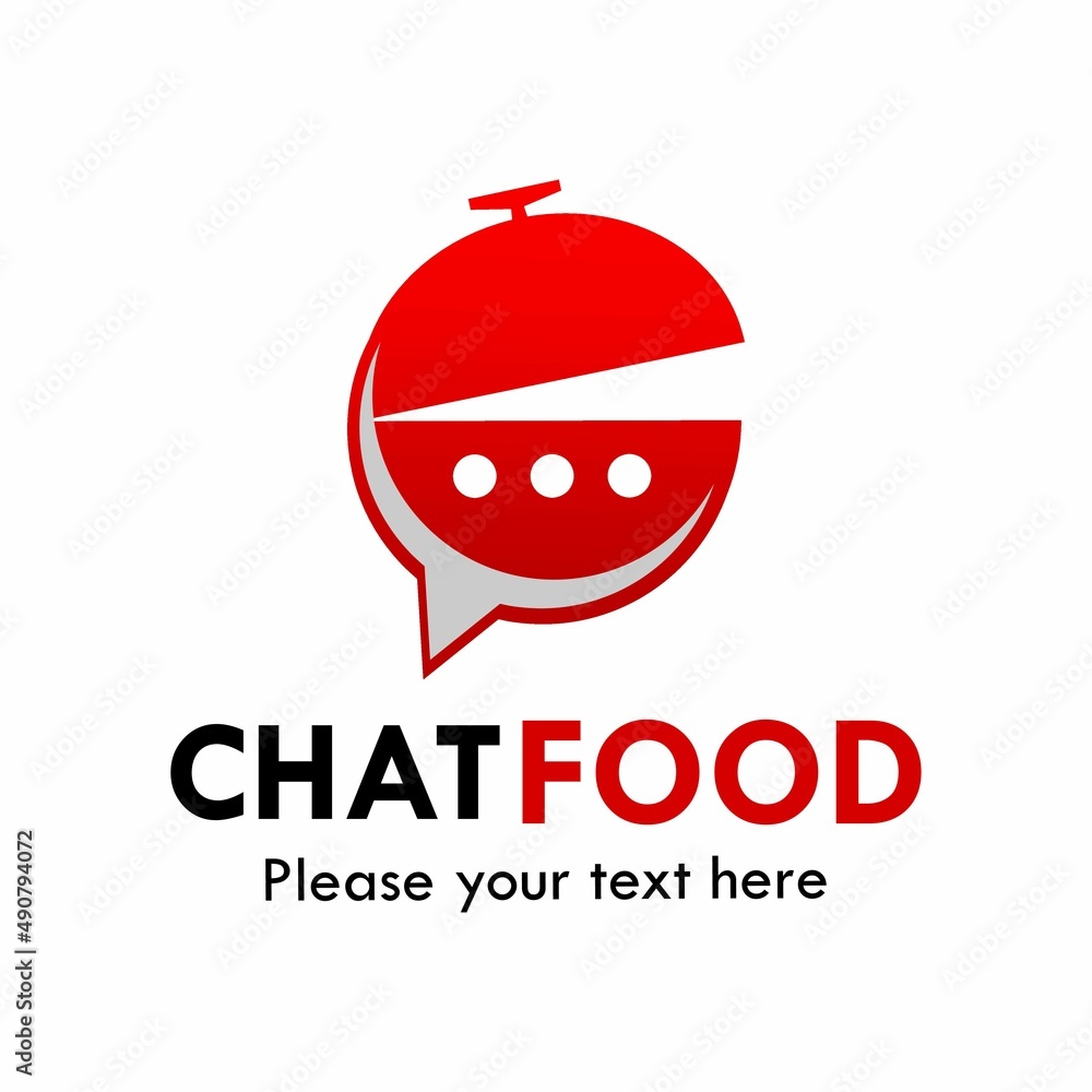 Chat food logo template illustration Stock Vector | Adobe Stock