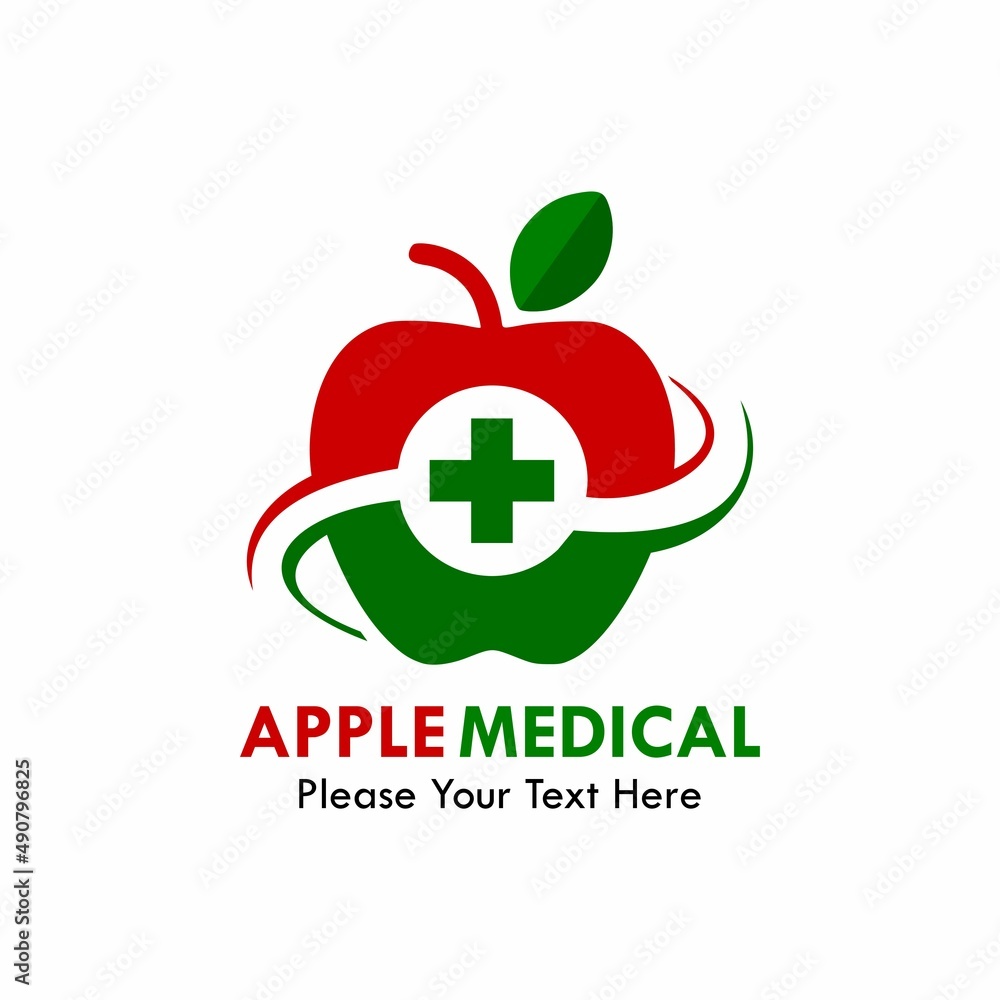 Apple medical logo template illustration. suitable for medical, nature ...