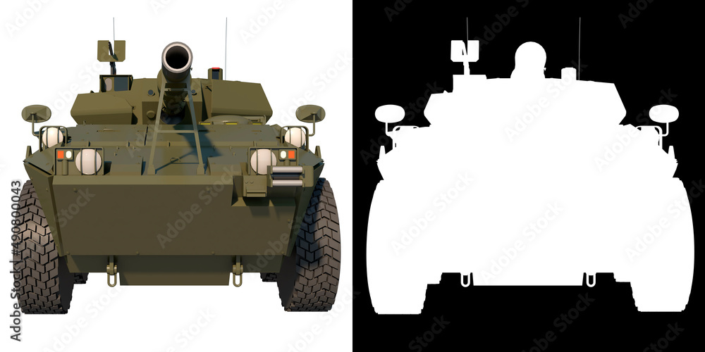 Armored Vehicle Centauro II 120mm 8x8 - Front view white background ...