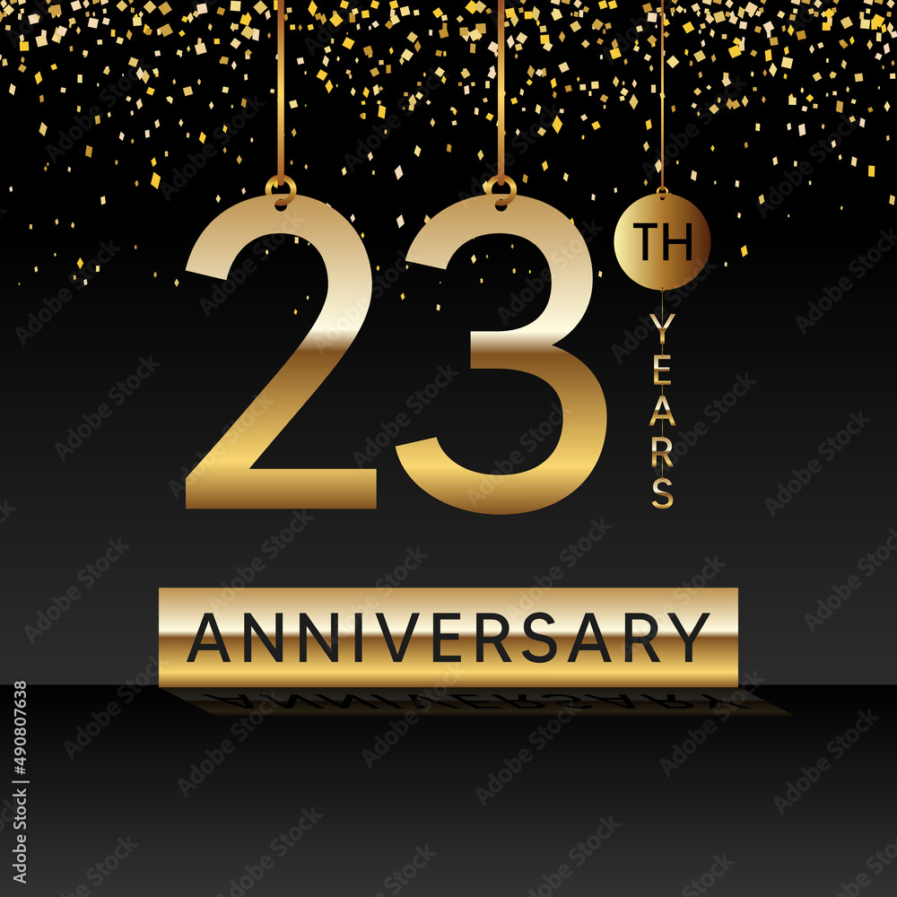 23 years anniversary, vector design for anniversary celebration with ...