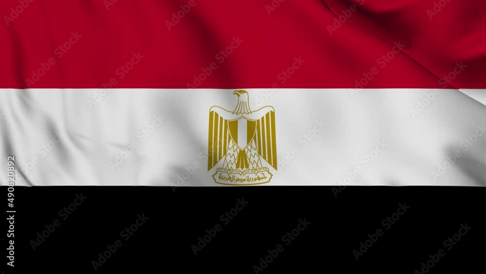 Egypt flag waving looping footage Full 4K (3840 x 2160) Realistic Egypt ...