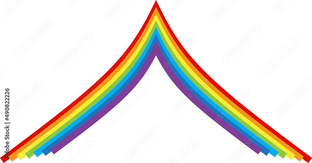 rainbow multicolored curved on white. Illustration. Stock Illustration ...