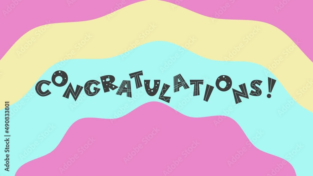 Congratulations animated text on a colorful background Stock Video ...