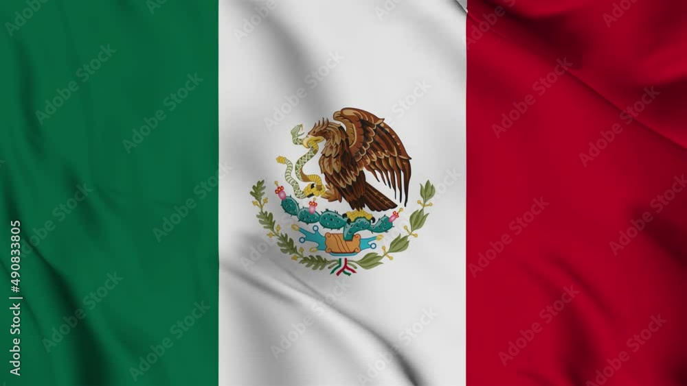 Mexico flag waving looping footage Full 4K (3840 x 2160) Realistic ...