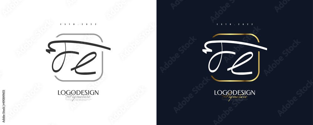 Initial F and L Logo Design with Elegant and Minimalist Handwriting ...