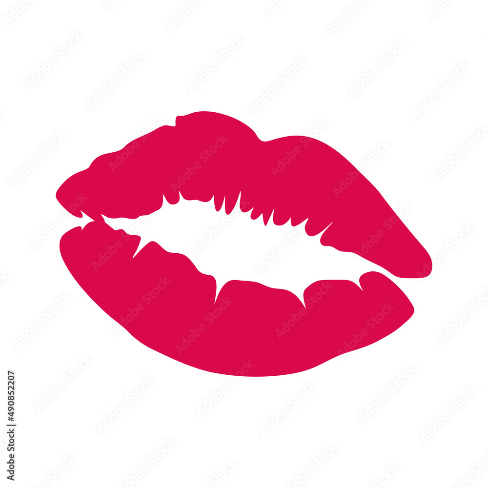 Vecteur Stock The lip icon. The symbol is a kiss. The red imprint of a ...