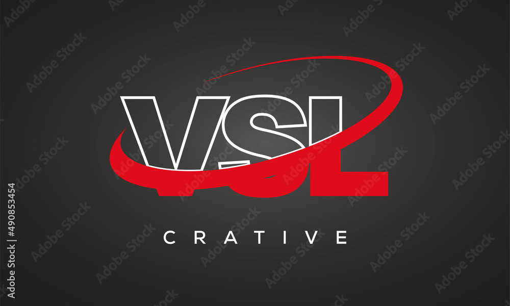VSL creative letters logo with 360 symbol vector art template design ...