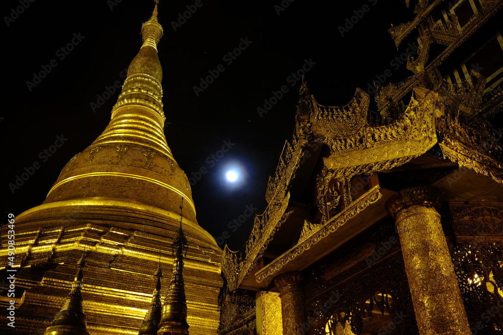 lighting festival in Shwedagon Pagoda, Yangon, Myanmar Stock Photo | Adobe Stock