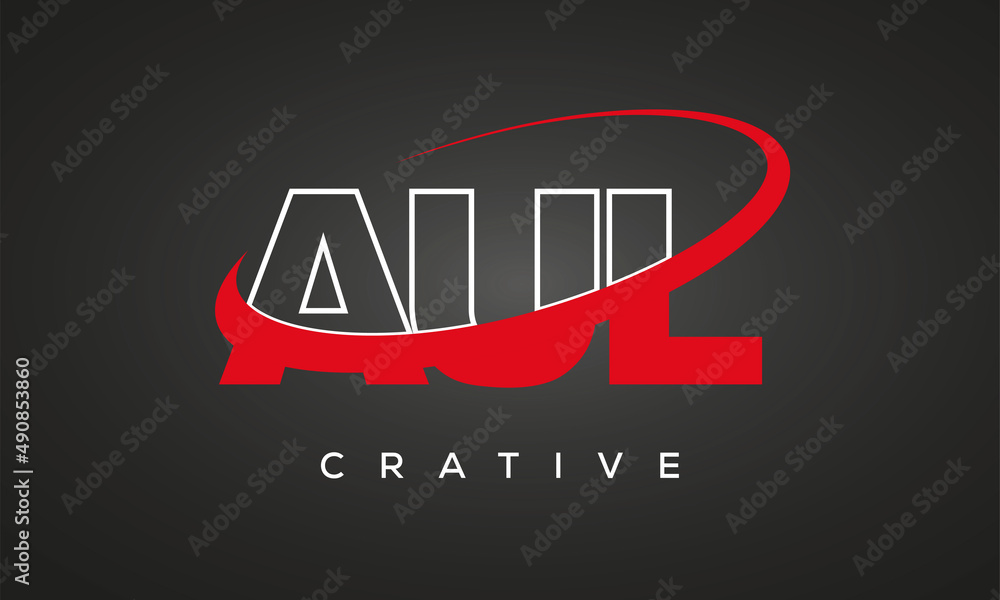 AUL creative letters logo with 360 symbol vector art template design ...