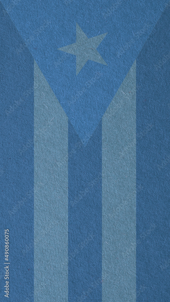 Cuban flag outline on cardboard surface. Paper texture with cellulose ...