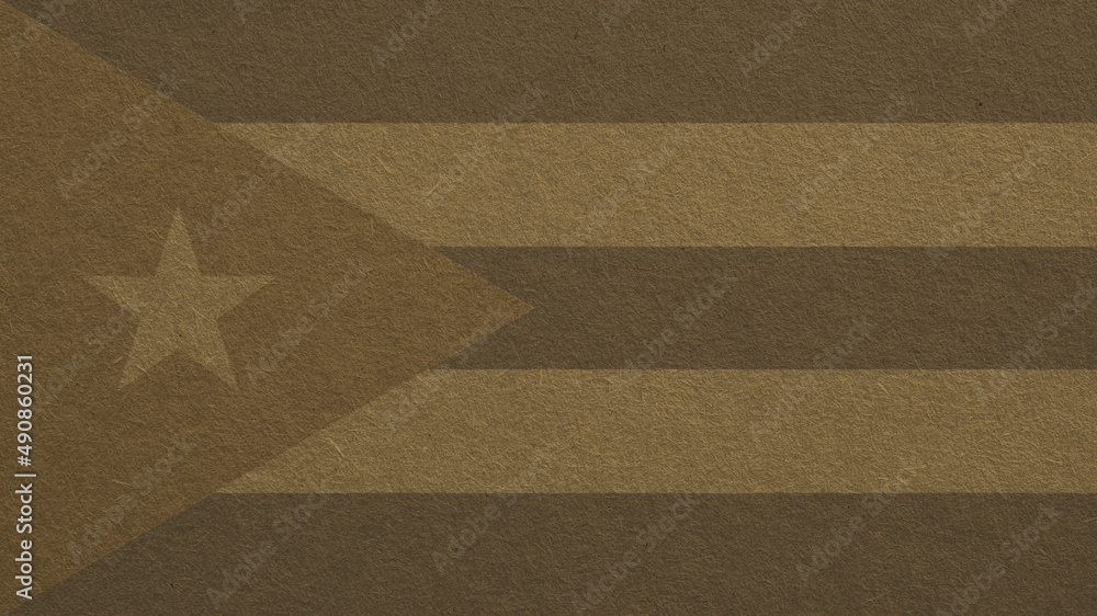Cuban flag outline on cardboard surface. Paper texture with cellulose ...