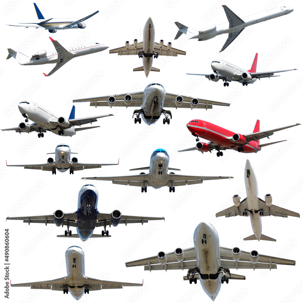 Plane collection isolated on a white background. High resolution Stock ...