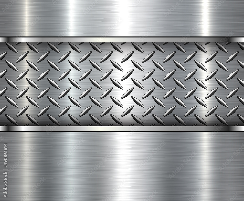 Silver brushed metal texture with diamond metallic pattern, 3D lustrous ...