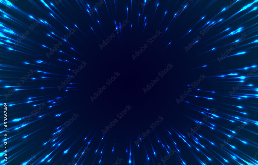 abstract blue glowing zoom effect background Stock Vector | Adobe Stock