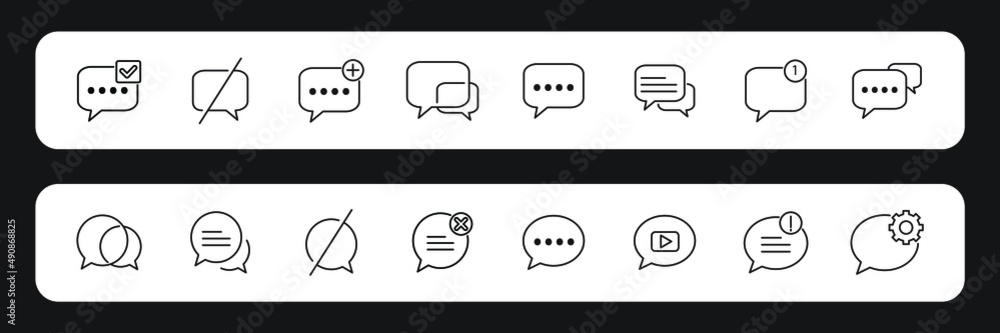 Chat and message icons set . Chat and message pack symbol vector ...