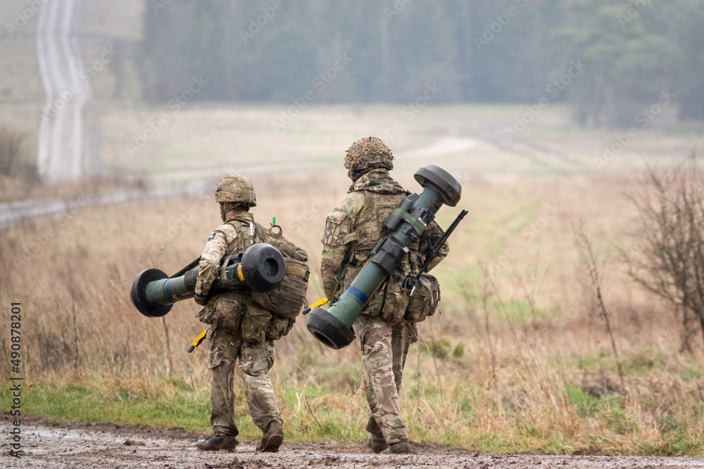 Foto de British army soldiers completing an 8 mile combat fitness test ...