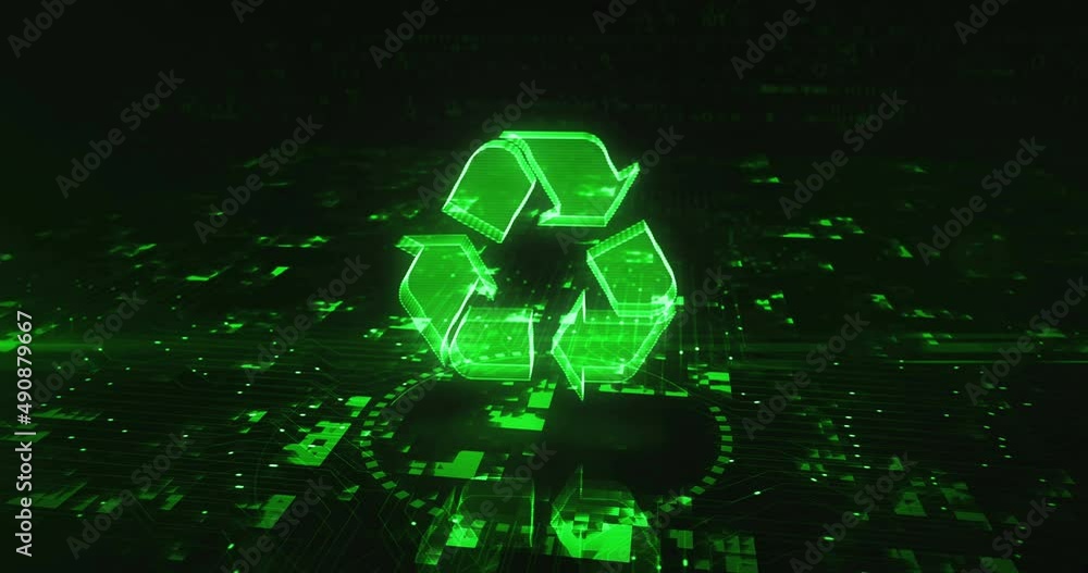 Recycling icon, ecology, waste data management and sustainable industry ...