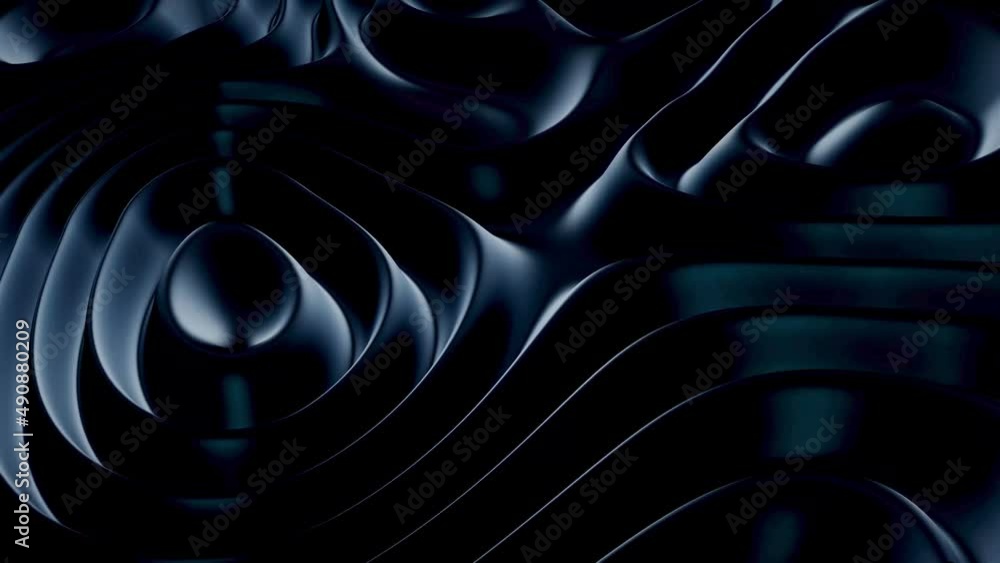 Futuristic abstract blue texture. Seamless loop. Wavy surface. 3D ...