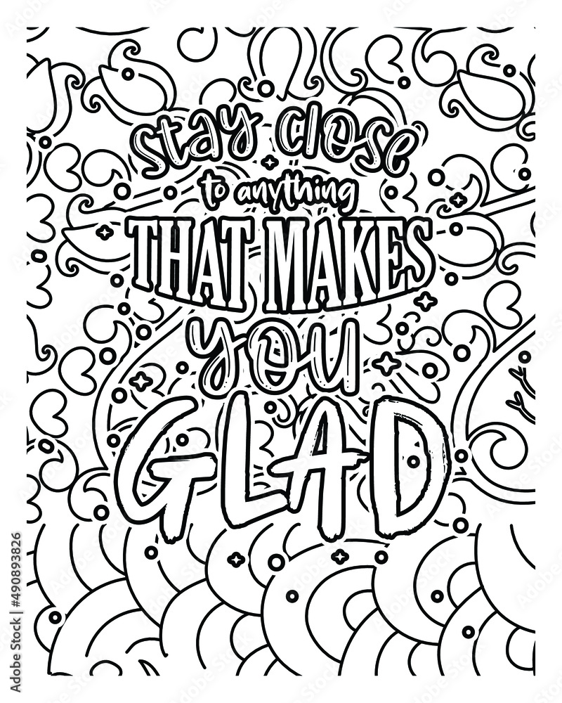 Vetor de Motivational Quotes coloring page design. Motivational Quotes ...