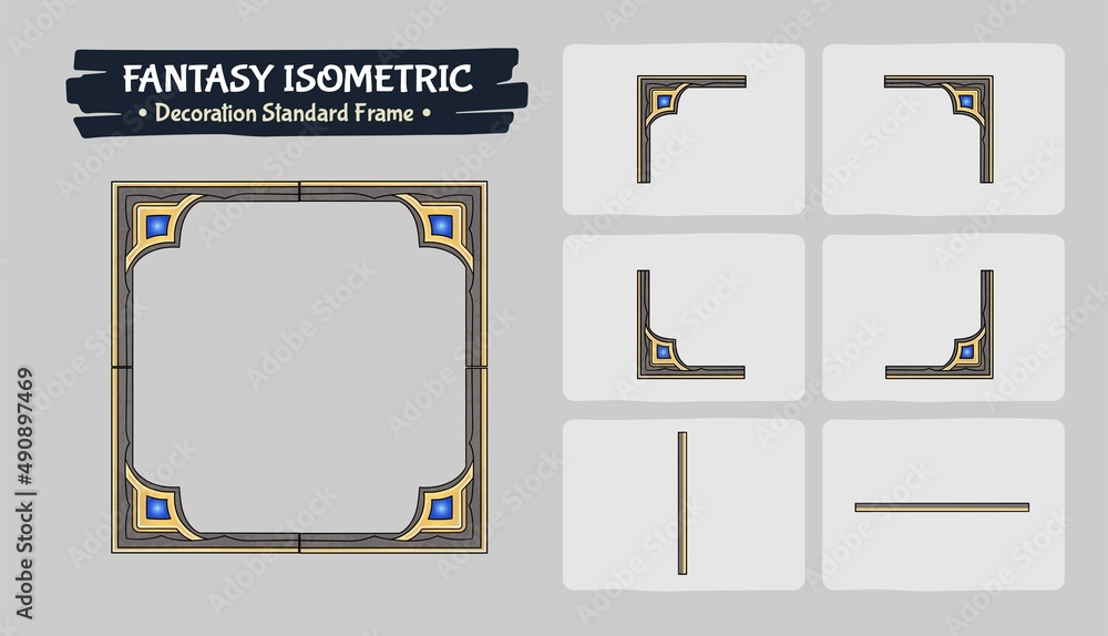 Decoration Frame Fantasy game assets design- Vector Illustration vector ...