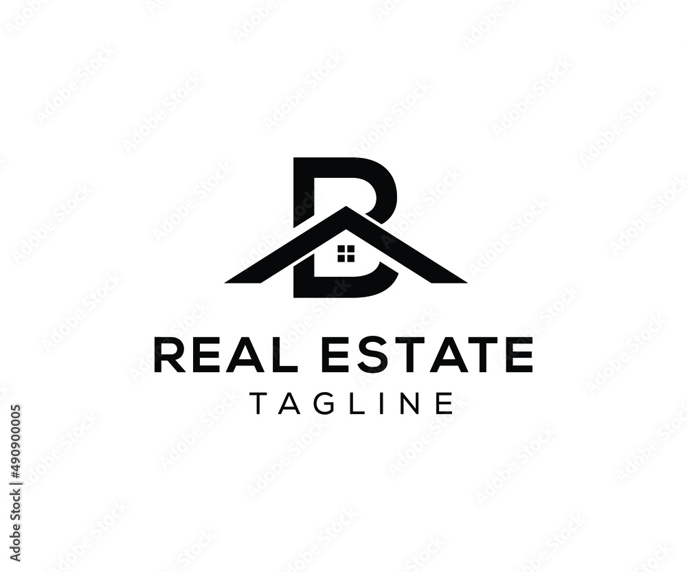 b real estate logo design, real estate logo, b home logo, b letter logo ...