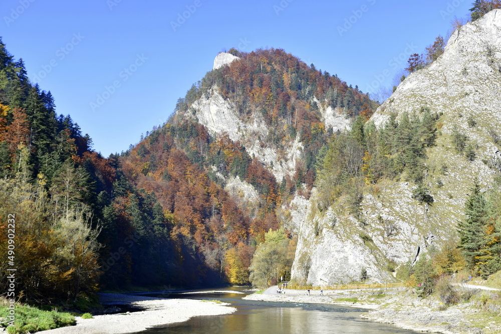 Rzeka Dunajec, Pieniński Park Narodowy, woda, zieleń, Stock Photo ...