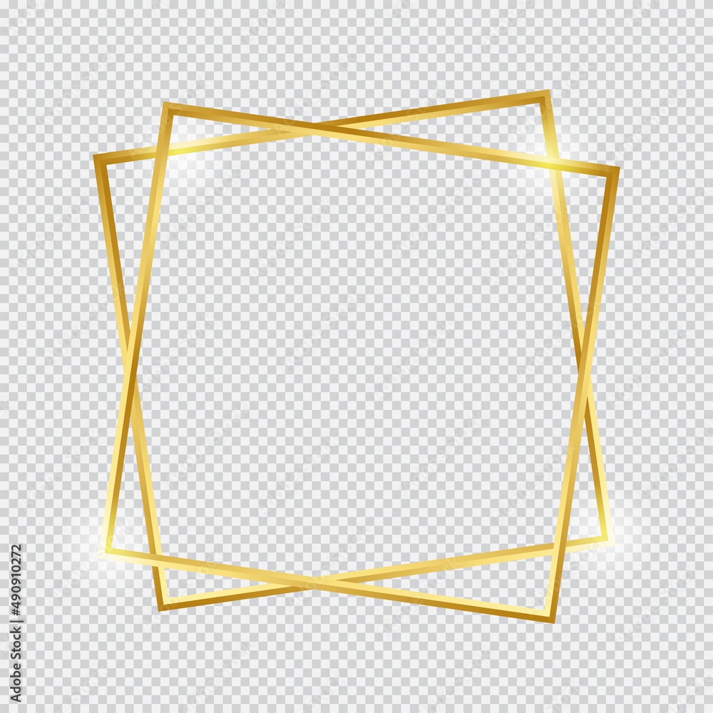 Gold border single frame with light influence, Gold decoration in ...