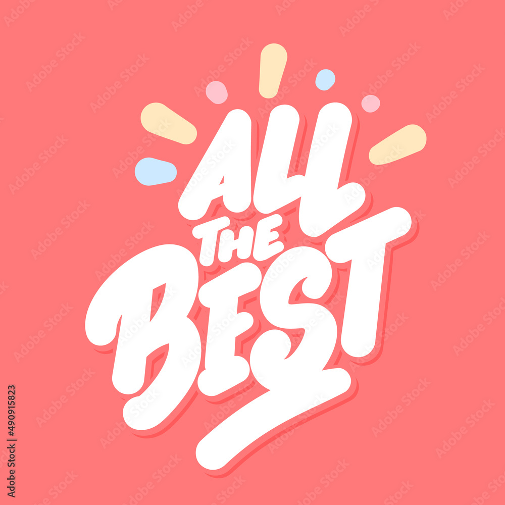 All the best. Farewell card. Vector handwritten lettering. Stock Vector ...