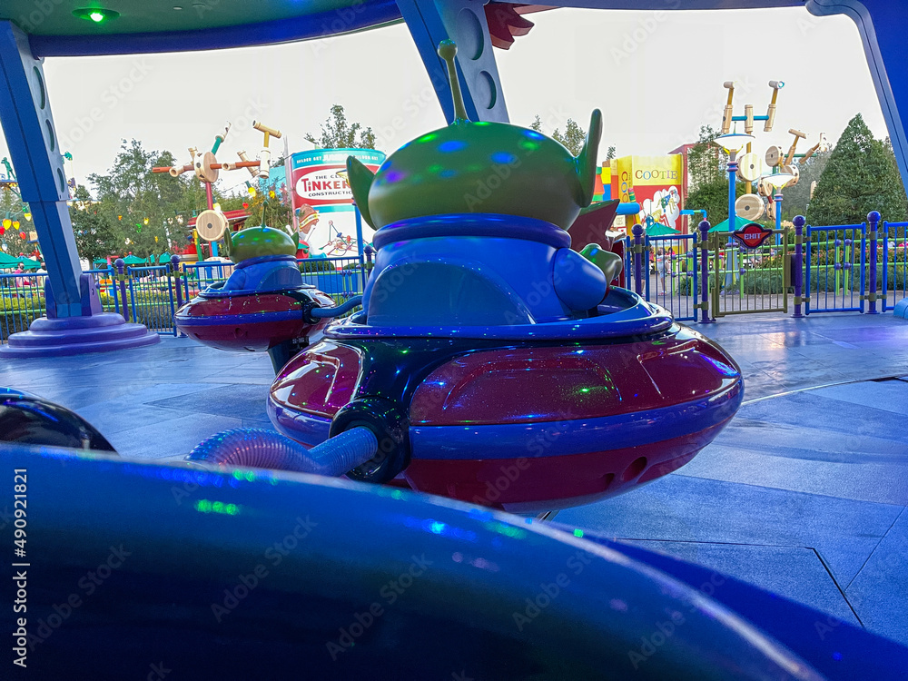 An Alien Swirls ride at Toy Story Land in Hollywood Studios Walt Disney ...