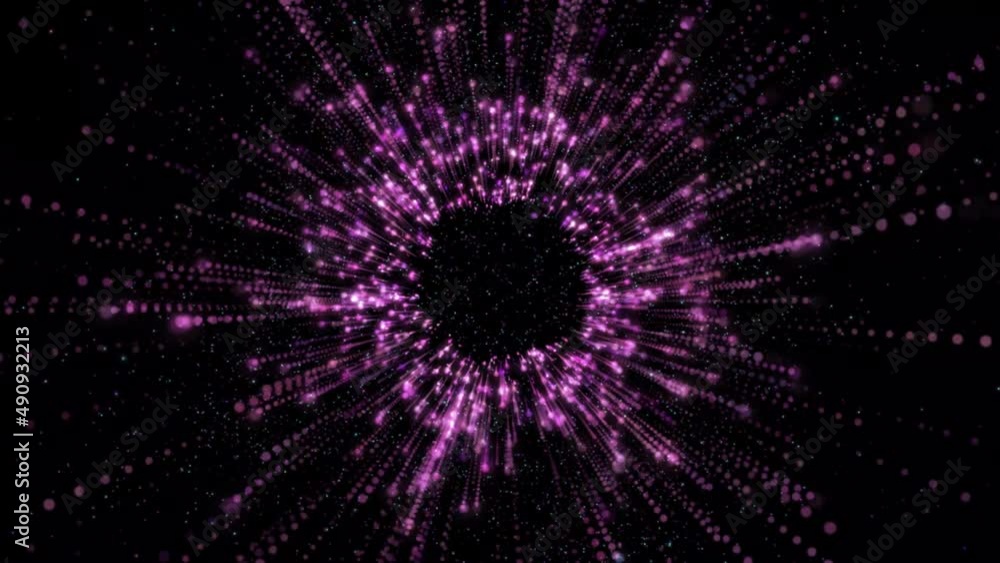 Digital futuristic data tunnel seamless loop in cyberspace. Lightspeed ...