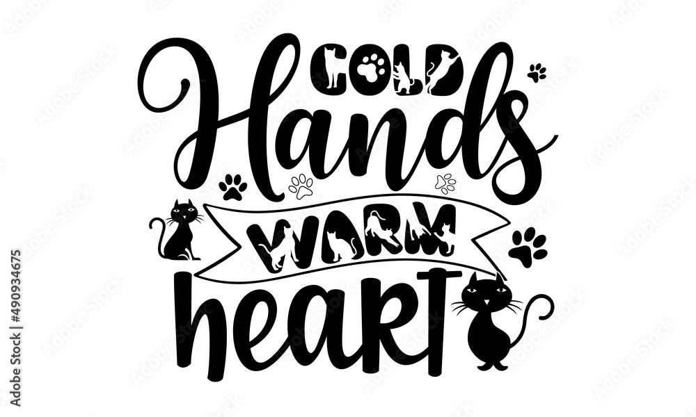 gold-hands-warm-heart, Hand drawn vector logotype with lettering ...