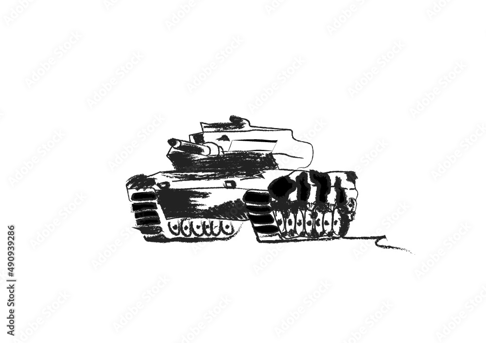Panzer im Krieg gezeichnet Stock Vector | Adobe Stock