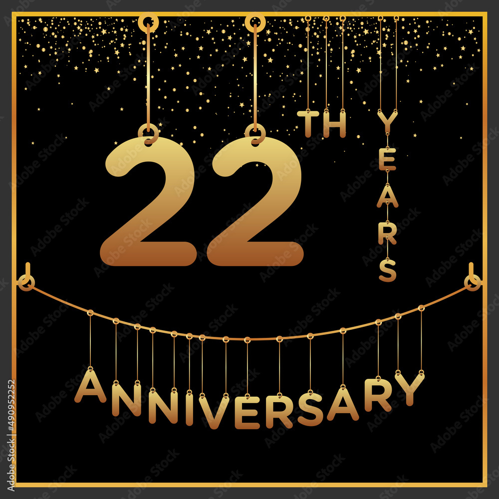 22th years anniversary, vector design for anniversary celebration with ...