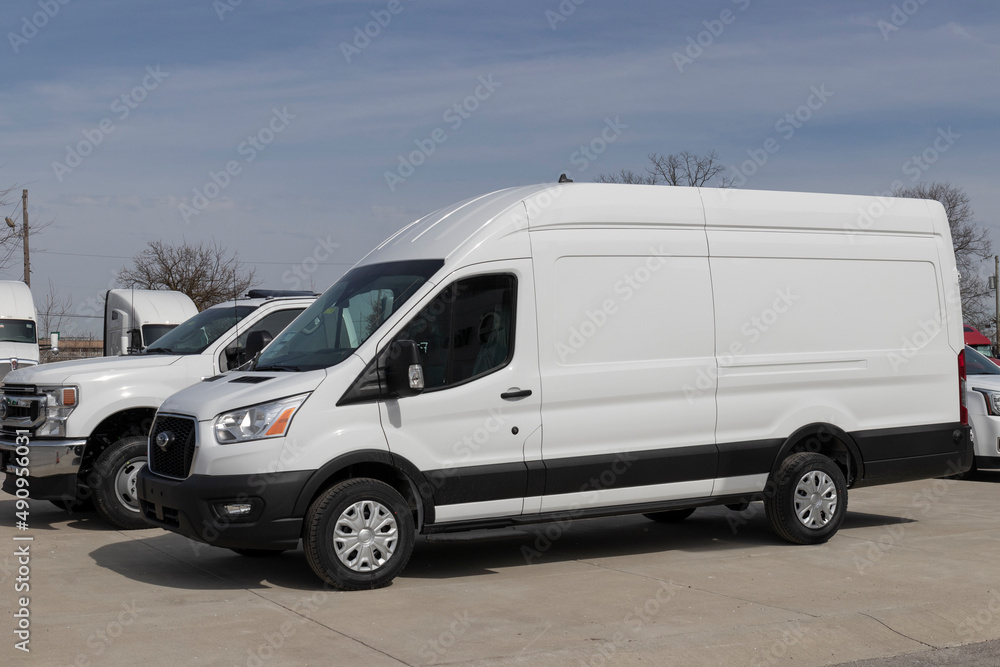 Ford Transit display at a dealership. The Ford Transit is available in ...