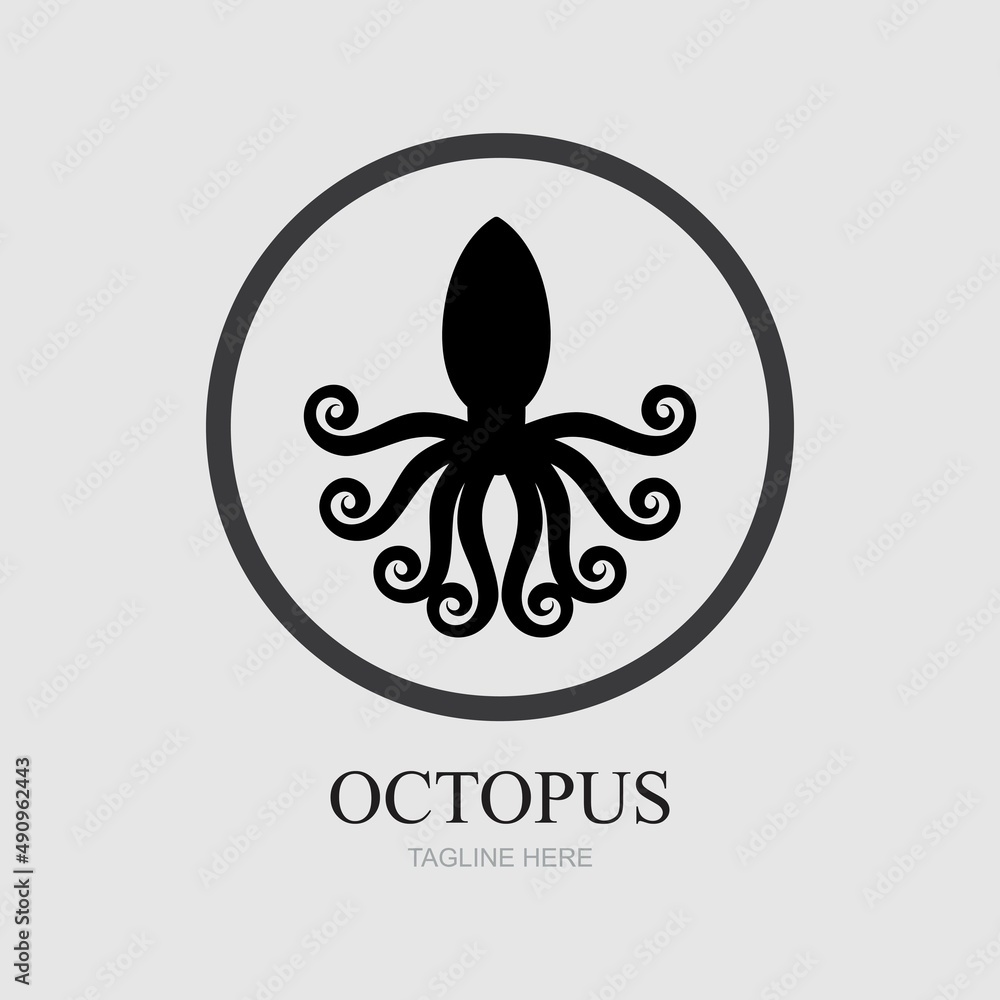 Templates for octopus logos, labels and emblems Vector illustration ...