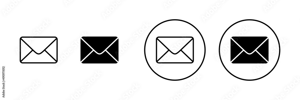 Mail icons set. email sign and symbol. E-mail icon. Envelope icon Stock ...