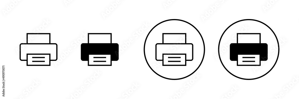 Print icons set. printer sign and symbol Stock Vector | Adobe Stock
